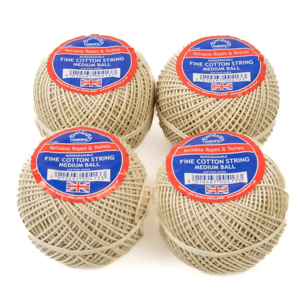 Everlasto Fine Cotton String 80G Balls 4 Pack | Rope Source