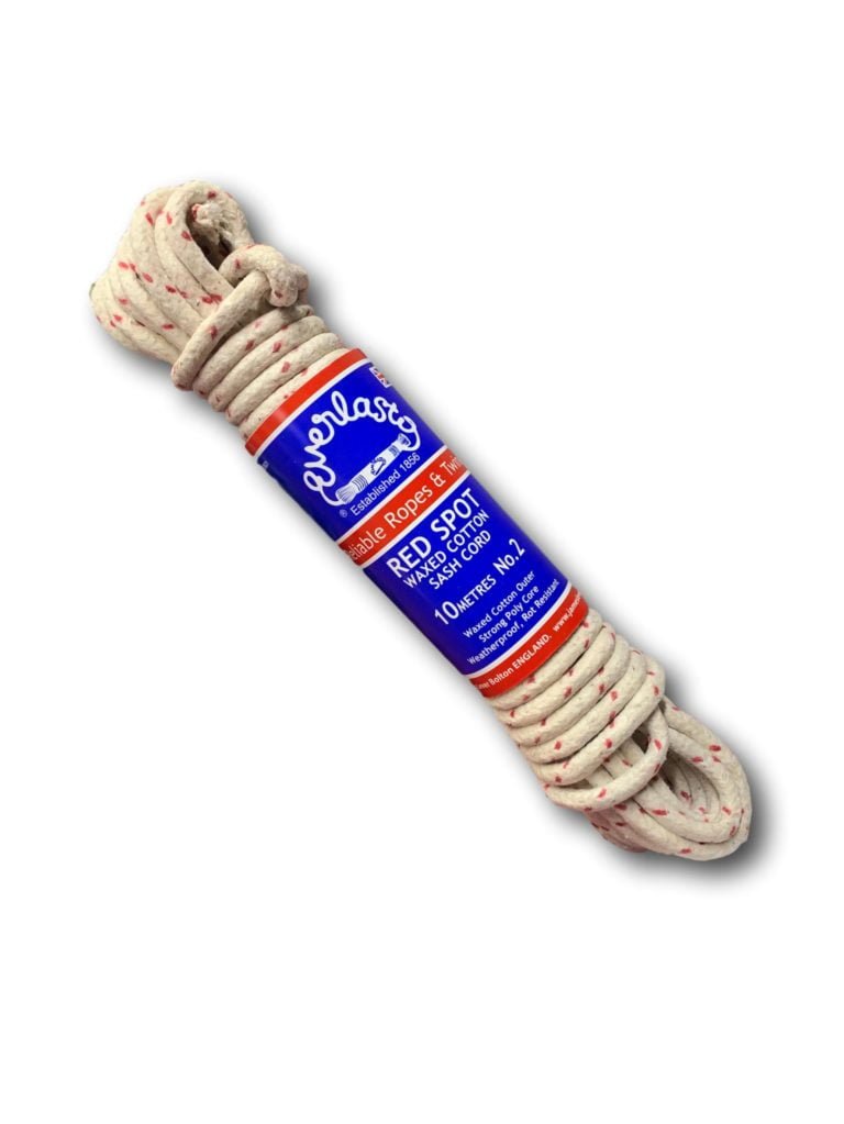 Everlasto No.2 Traditional Redspot Waxed Cotton Sash Cord 6mm X 25m ...